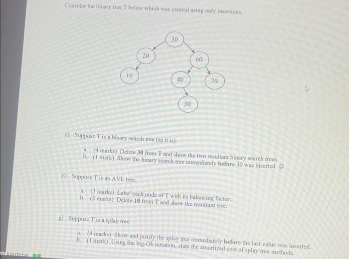 Solved Consider the binary tree T below which was created | Chegg.com