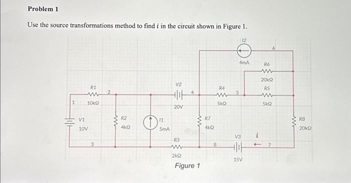 Solved Problem 1 Use the source transformations method to | Chegg.com