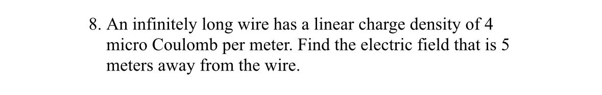 Solved An infinitely long wire has a linear charge density | Chegg.com