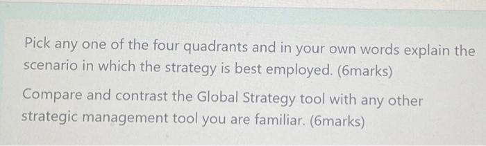 Solved Pick any one of the four quadrants and in your own | Chegg.com