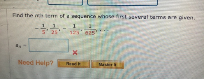 Solved Find the nth term of a sequence whose first several | Chegg.com