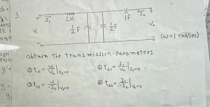 Solved =1rad/sec) obtain the transmission parameters. (1) | Chegg.com