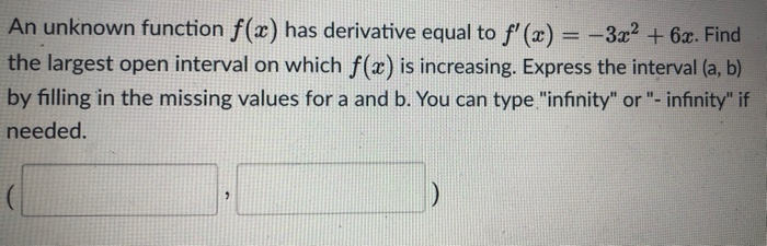 Solved An unknown function f(x) has derivative equal to | Chegg.com