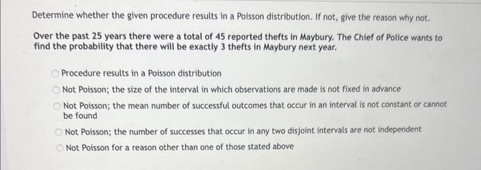 Solved Determine whether the given procedure results in a | Chegg.com