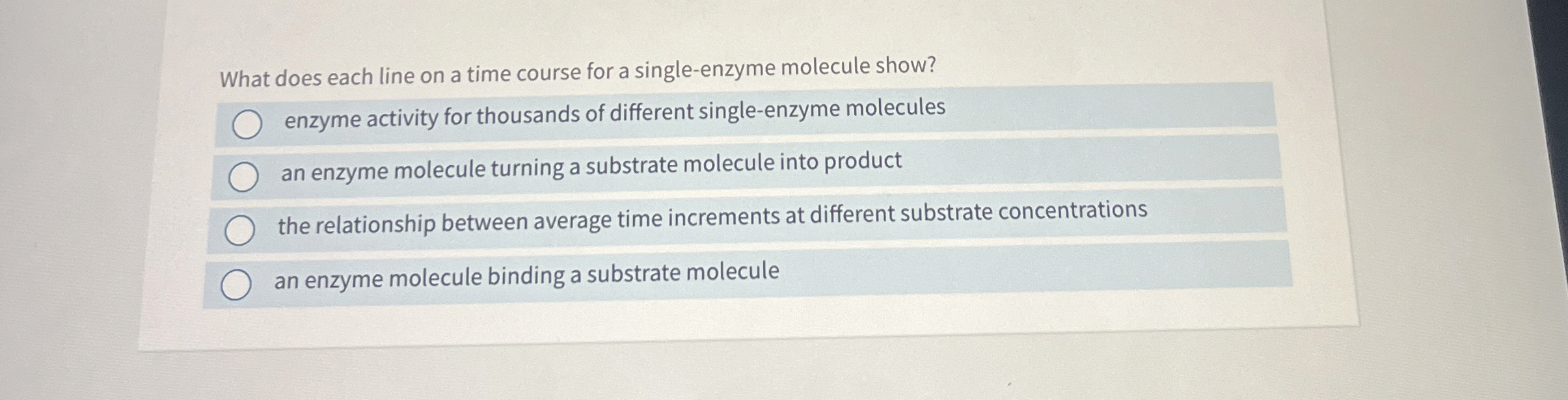 Solved What does each line on a time course for a | Chegg.com