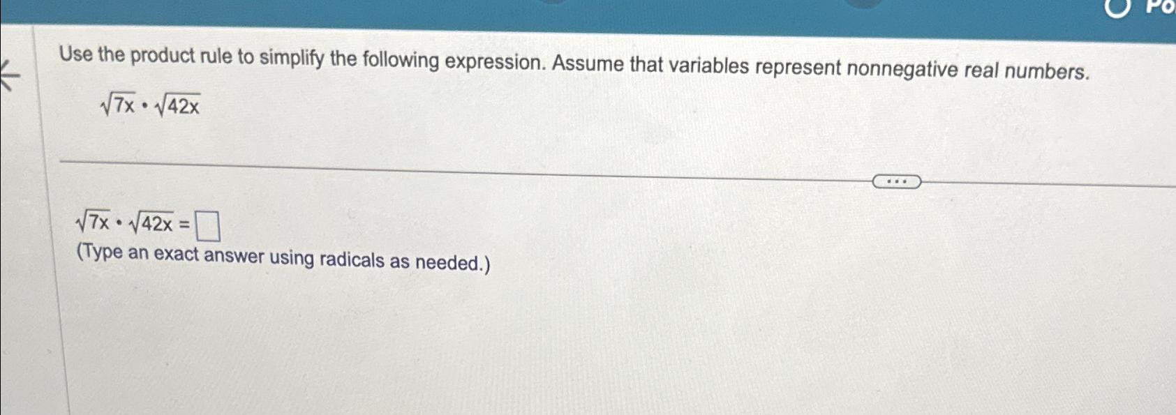 Solved Use the product rule to simplify the following | Chegg.com