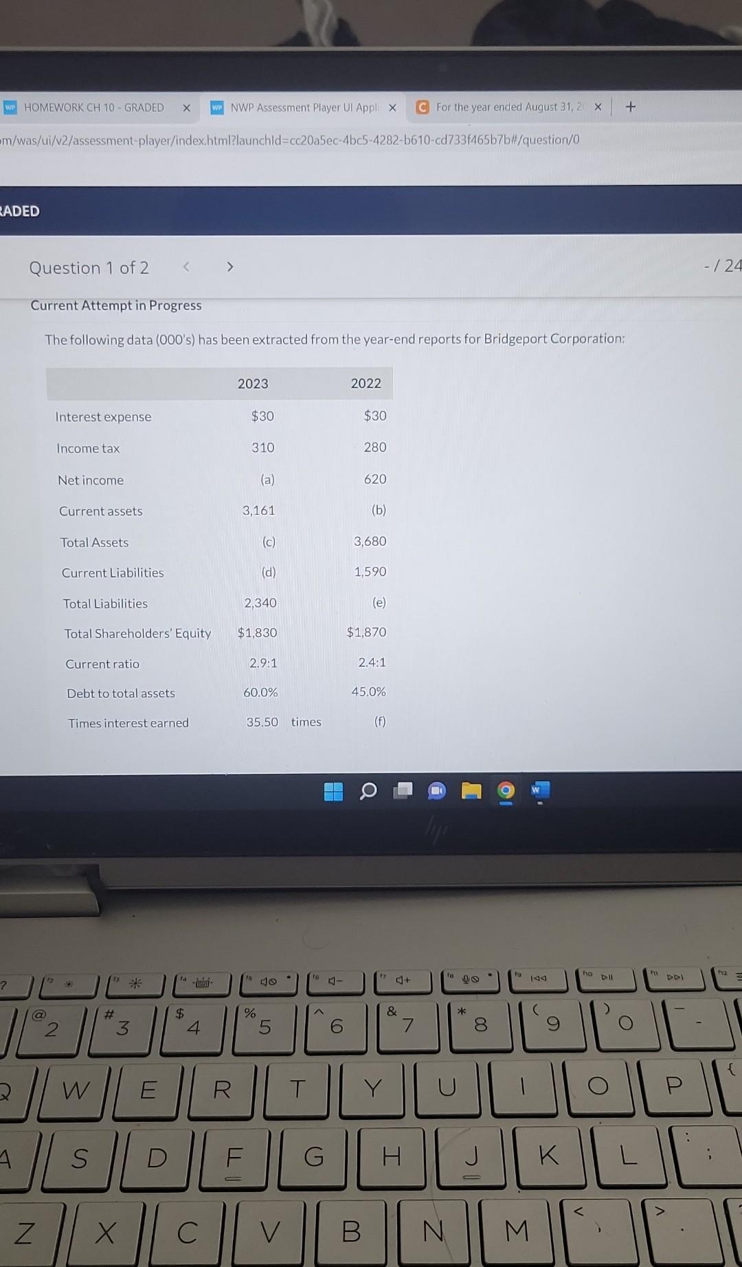 Solved HOMEWORK CH 10 - GRADED X WP NWP Assessment Player Ul | Chegg.com