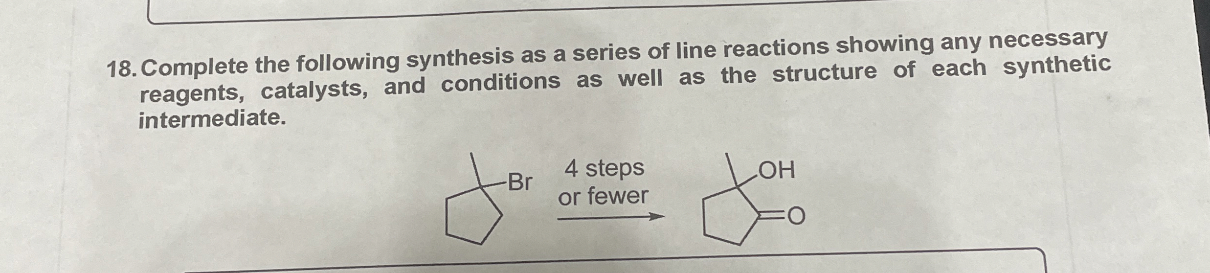 Solved Complete the following synthesis as a series of line | Chegg.com