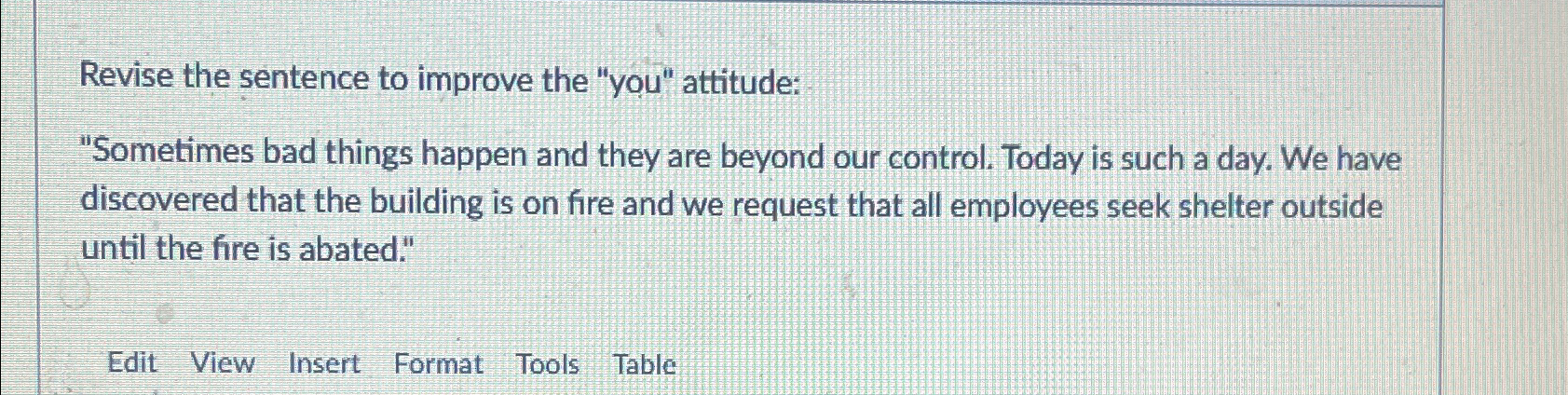 Solved Revise the sentence to improve the "you" | Chegg.com