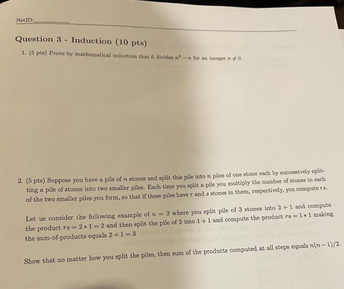 Solved 1. (5 pts) Prove by mathematical induction that 6 | Chegg.com