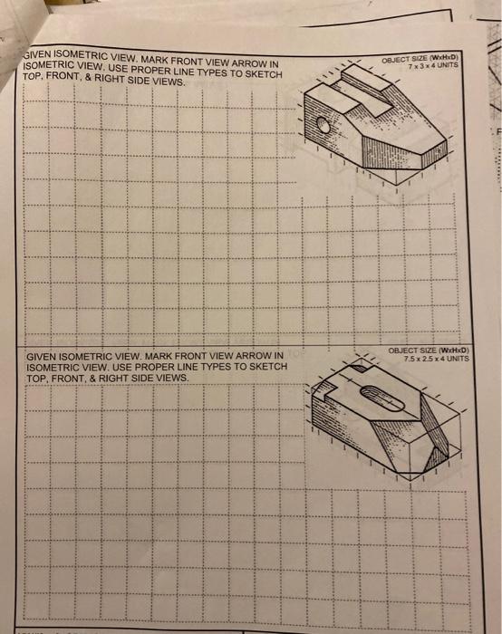 Solved GIVEN ISOMETRIC VIEW.MARK FRONT VIEW ARROW IN | Chegg.com