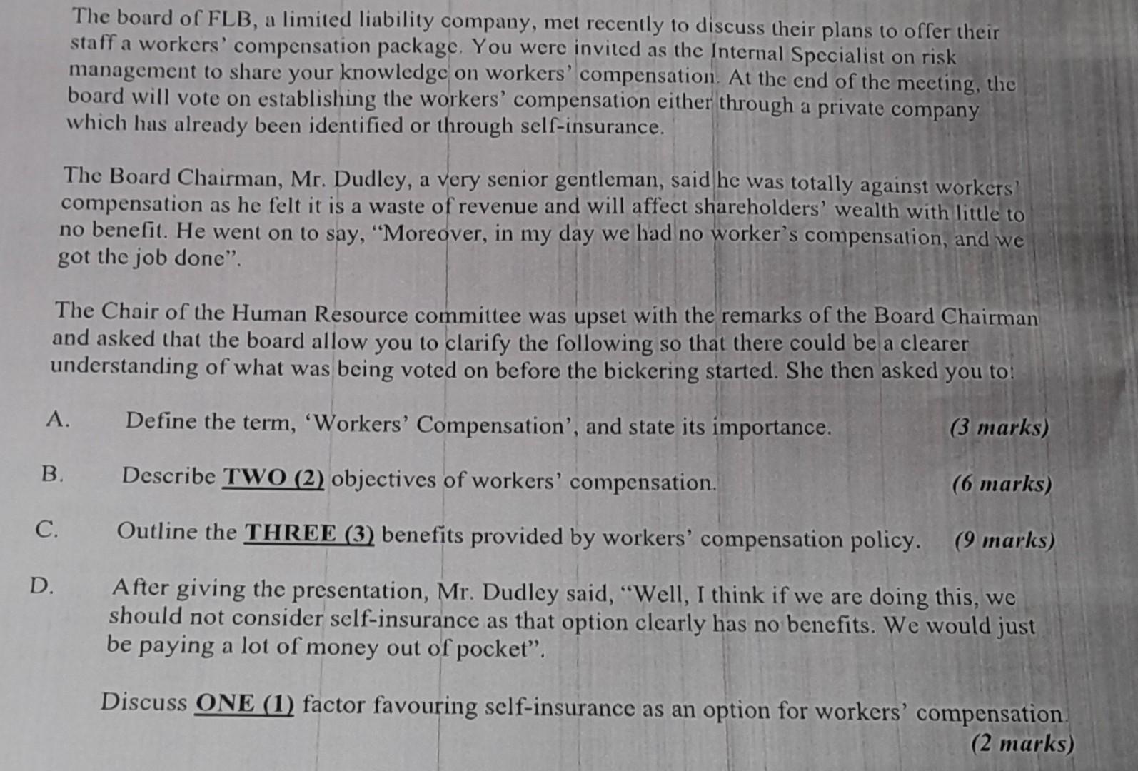 Solved The board of FLB, a limited liability company, met | Chegg.com