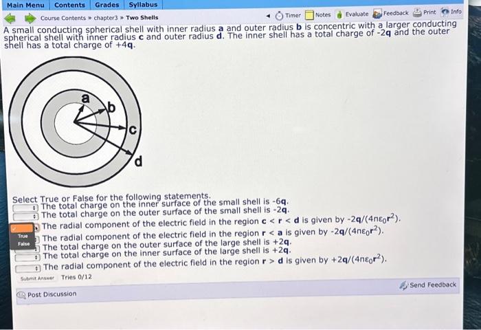 Solved A small conducting spherical shell with inner radius | Chegg.com