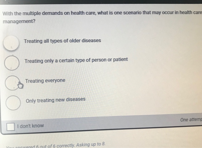 Solved With the multiple demands on health care, what is one | Chegg.com