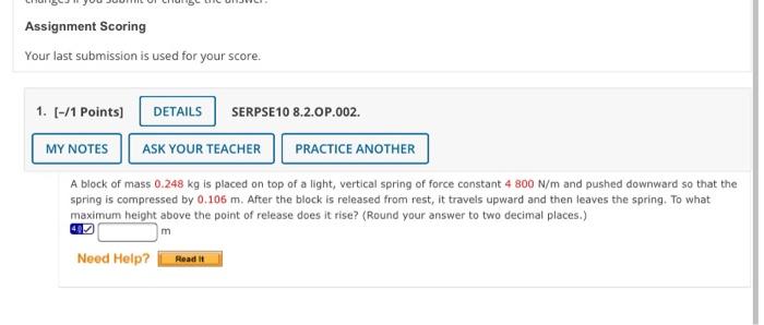 Solved Assignment Scoring Your last submission is used for | Chegg.com