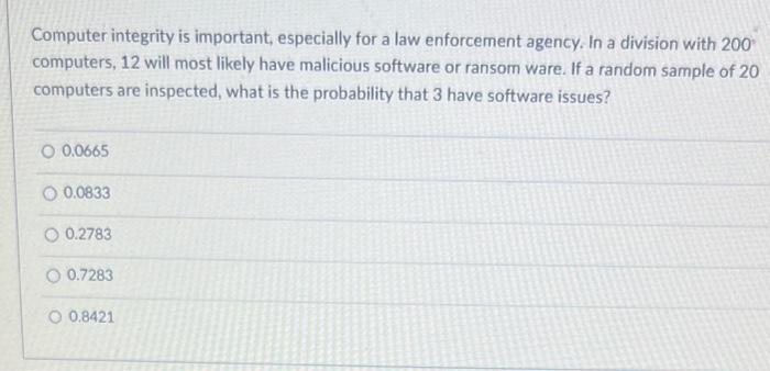 Solved Computer integrity is important, especially for a law | Chegg.com