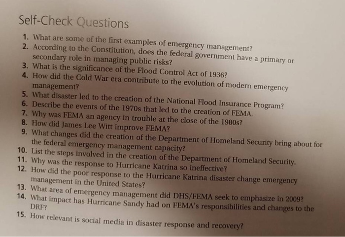 Solved Self-Check Questions 1. What are some of the first | Chegg.com