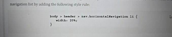 Solved navigation list by adding the following style | Chegg.com