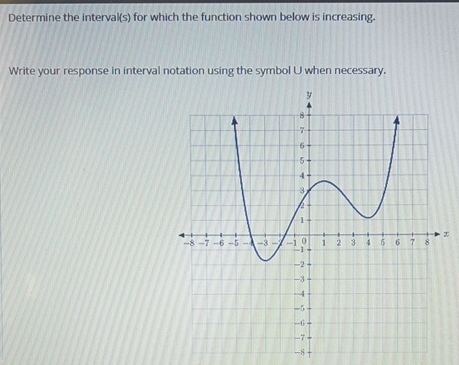 Solved Determine the interval(s) ﻿for which the function | Chegg.com