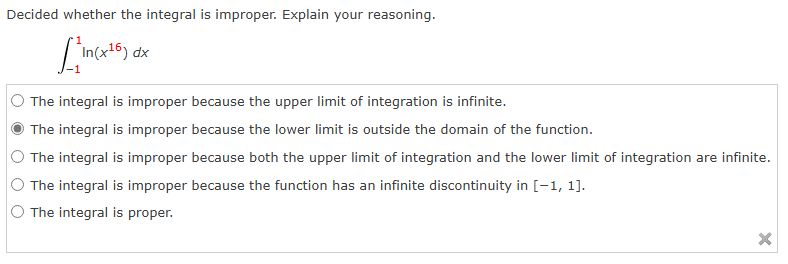 Solved Decided whether the integral is improper. Explain | Chegg.com