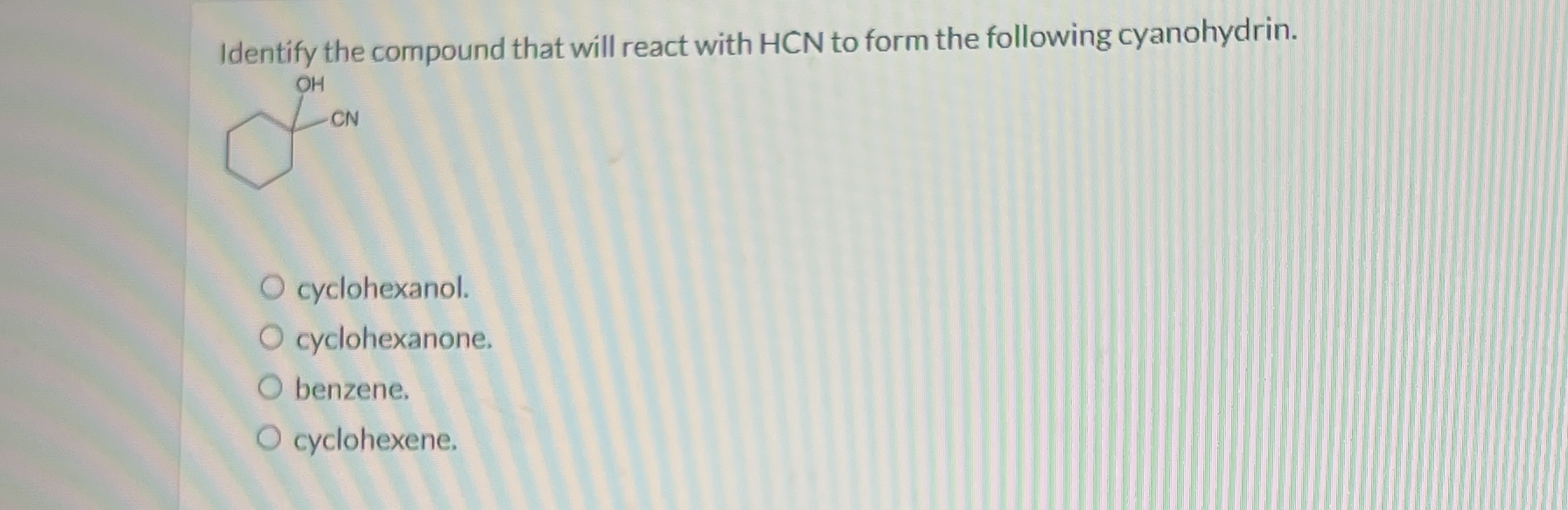 Solved Identify the compound that will react with HCN to | Chegg.com
