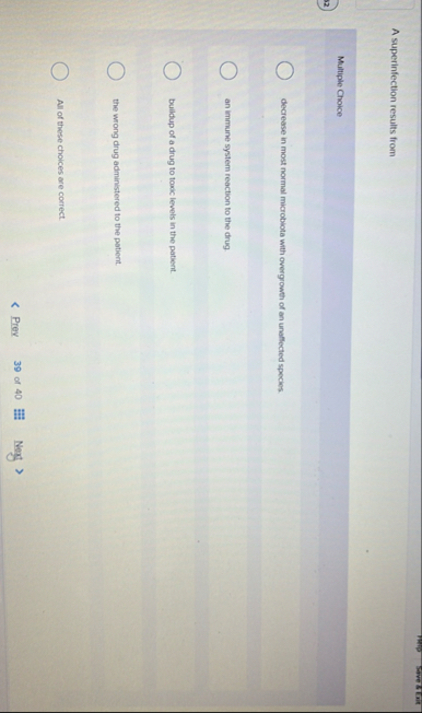 Solved A superinfection results fromMultiple Choicedecrease | Chegg.com