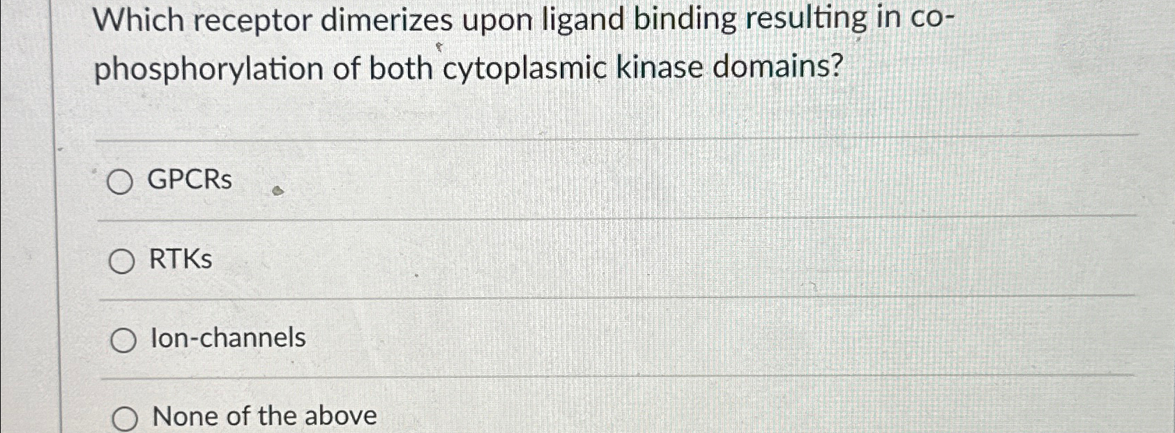 Solved Which receptor dimerizes upon ligand binding | Chegg.com