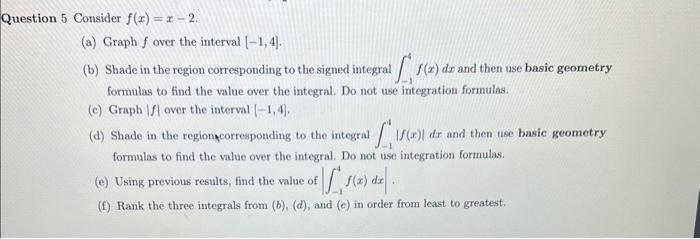 Solved on 5 Consider f(x)=x−2. (a) Graph f over the interval | Chegg.com