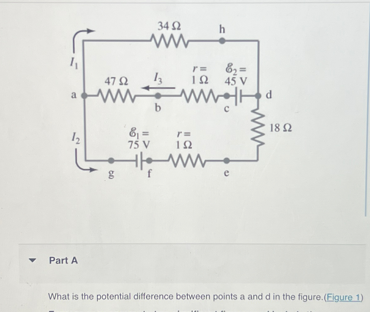 Part AWhat is the potential difference between points | Chegg.com