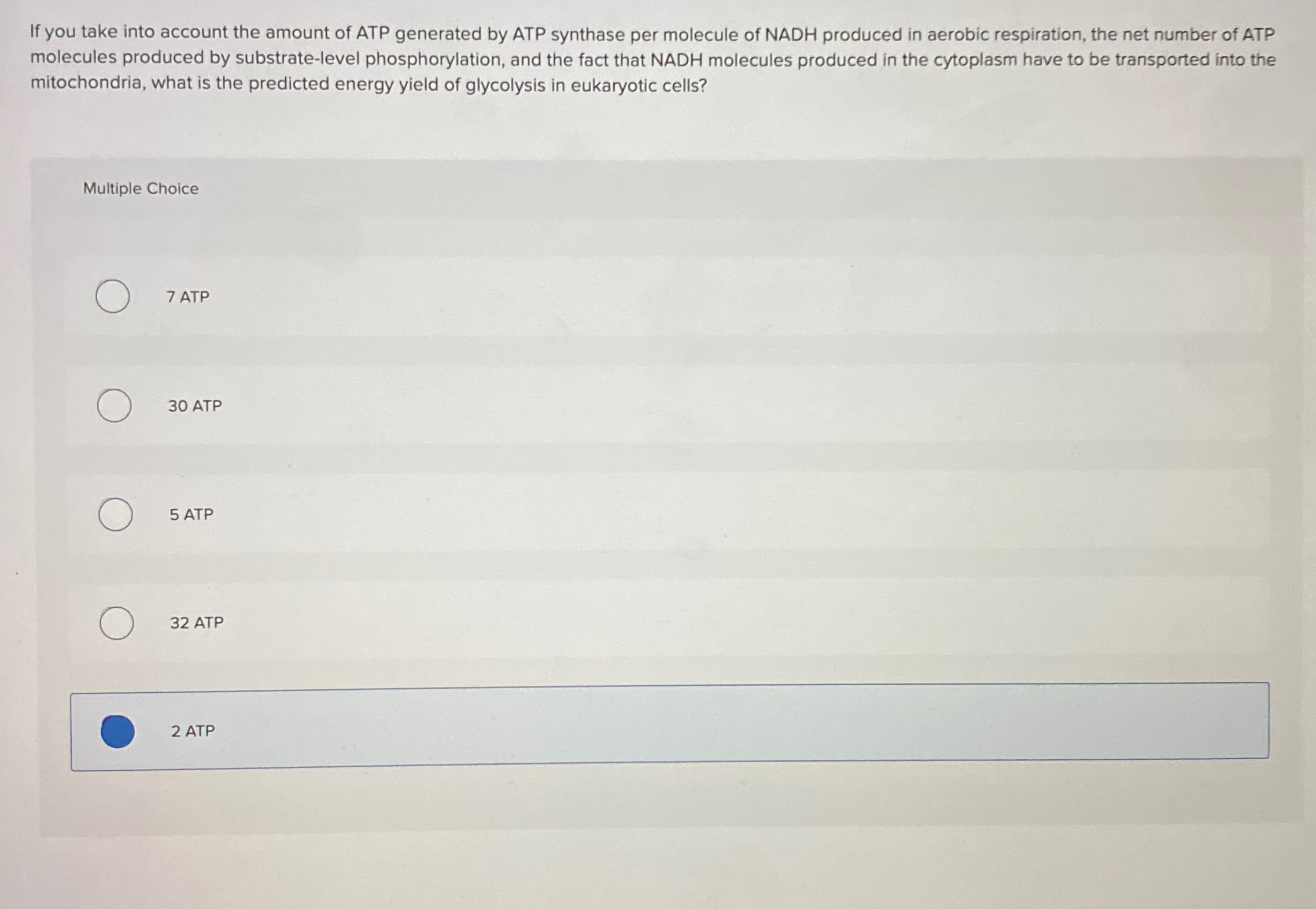 Solved If you take into account the amount of ATP generated | Chegg.com