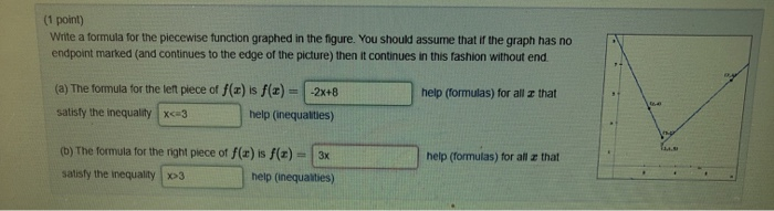 Solved (1 point) Write a formula for the piecewise function | Chegg.com