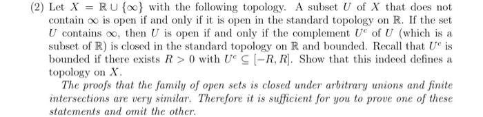 (3) Let X be the topological space from (2). Show | Chegg.com