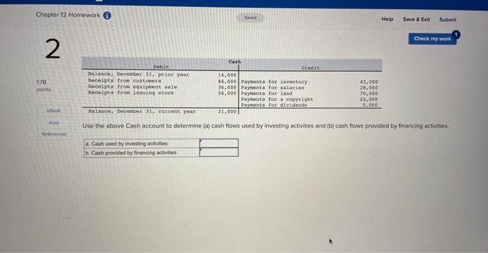 Solved Use the above Cash account to determine (a) cash | Chegg.com