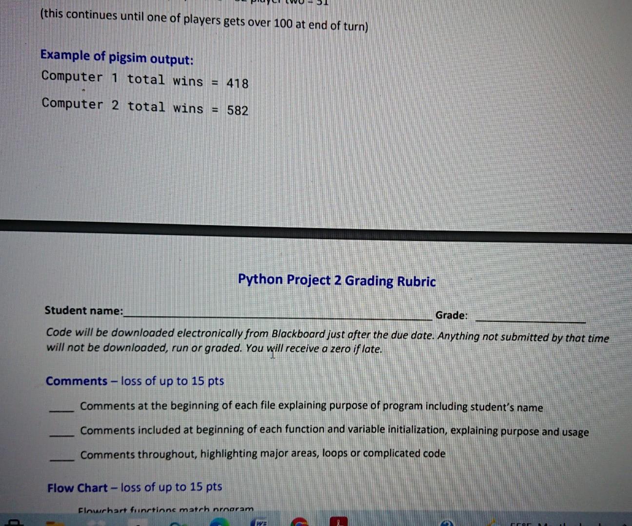 Project 2: Python Pig Project A IN Attached Files: | Chegg.com