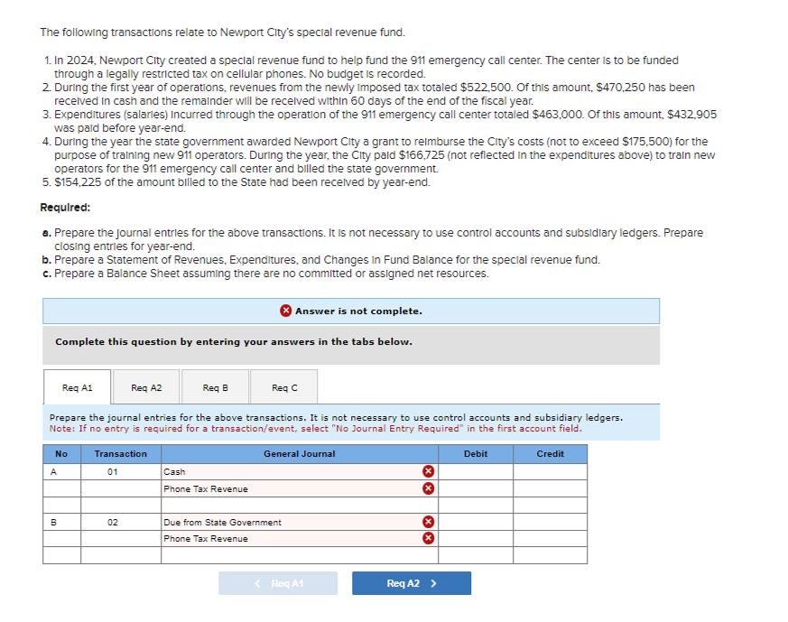 Solved The following transactions relate to Newport City's | Chegg.com