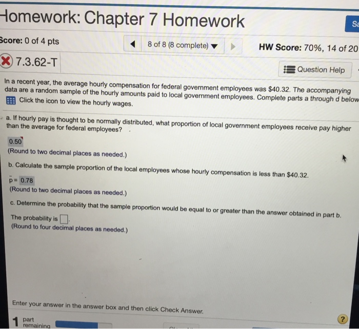 Solved Homework: Chapter 7 Homework Sa Score: 0 of 4 pts 8 | Chegg.com