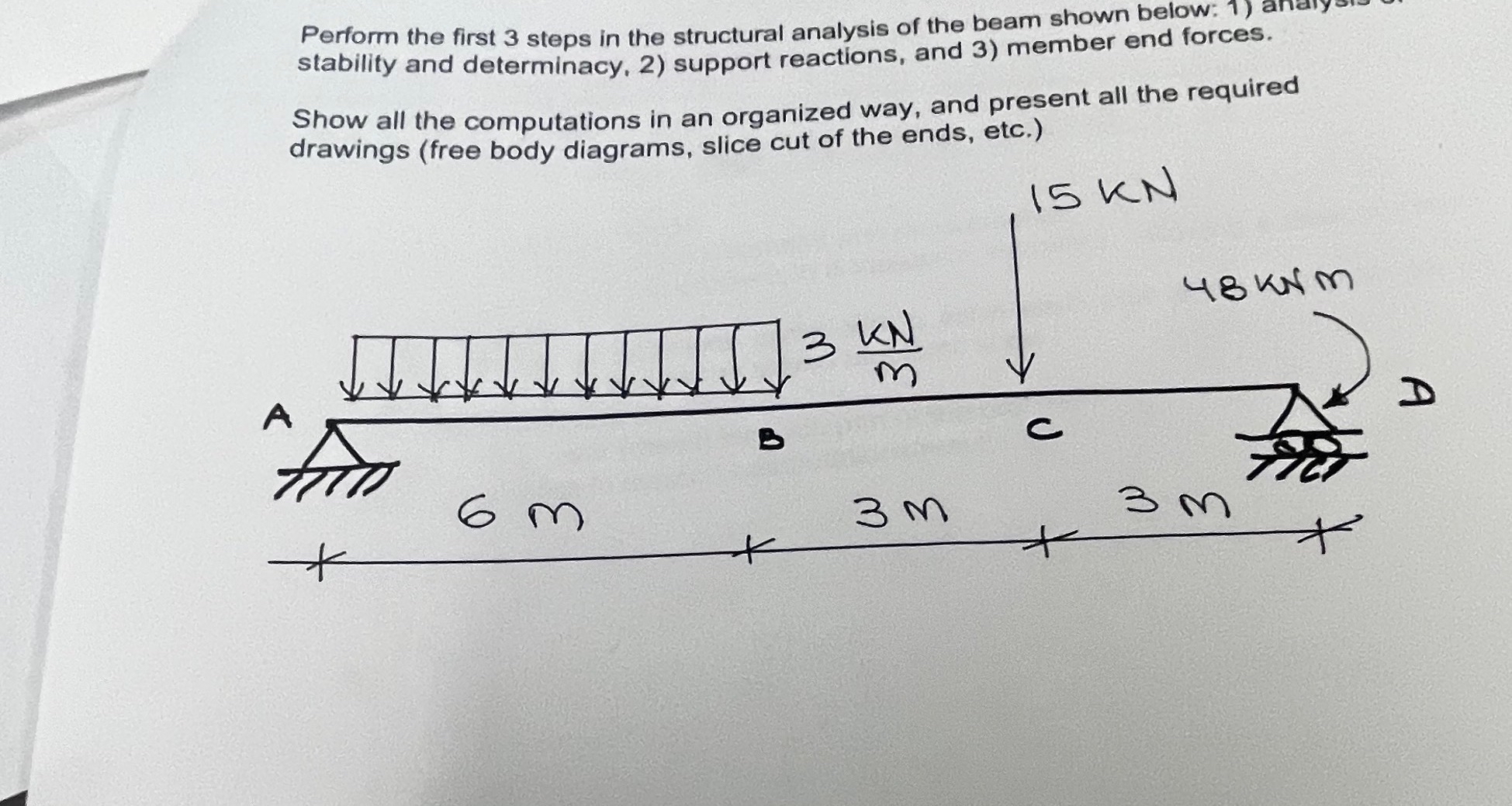 Solved Perform the first 3 ﻿steps in the structural analysis | Chegg.com