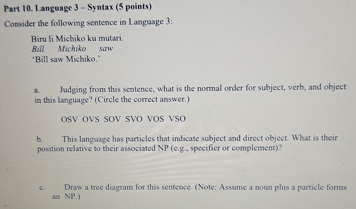 Solved Part 10. ﻿Language 3 - ﻿Syntax (5 ﻿points)Consider | Chegg.com