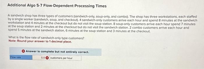 Solved Additional Algo 5-7 Flow-Dependent Processing Times A | Chegg.com