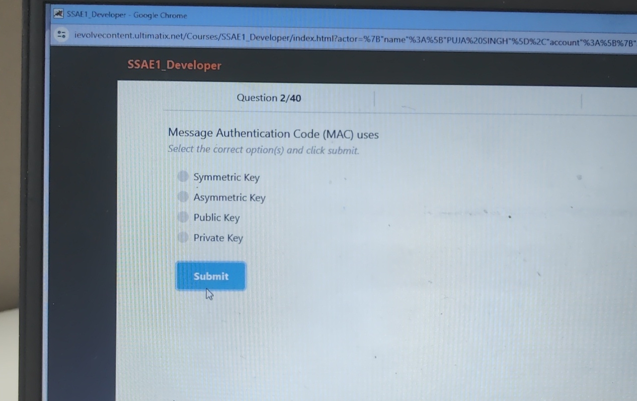 Solved SSAE1_Developer - ﻿Google Chrome:' | Chegg.com