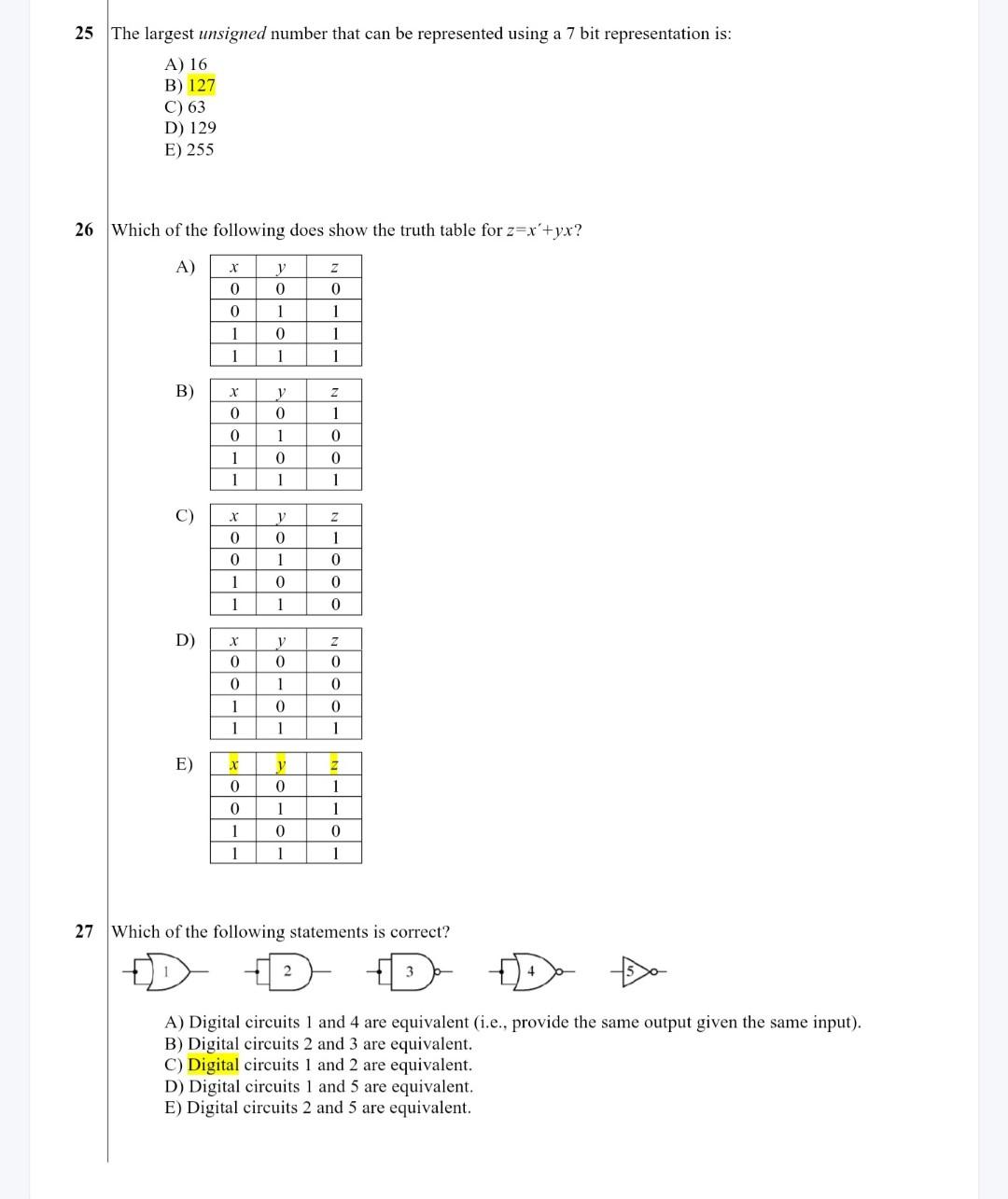Solved 25 The largest unsigned number that can be | Chegg.com