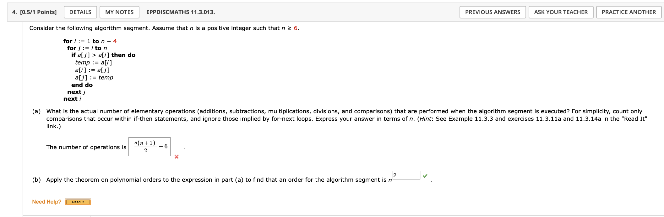 Solved [(0.5)/(1) ﻿Points] ﻿Consider the following algorithm | Chegg.com