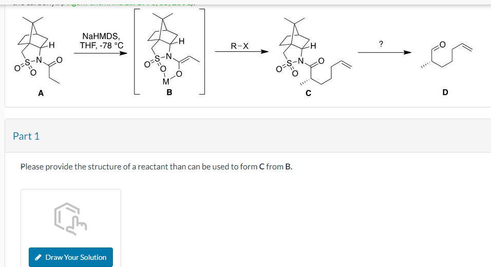 Solved Part 1Please provide the structure of a reactant than | Chegg.com
