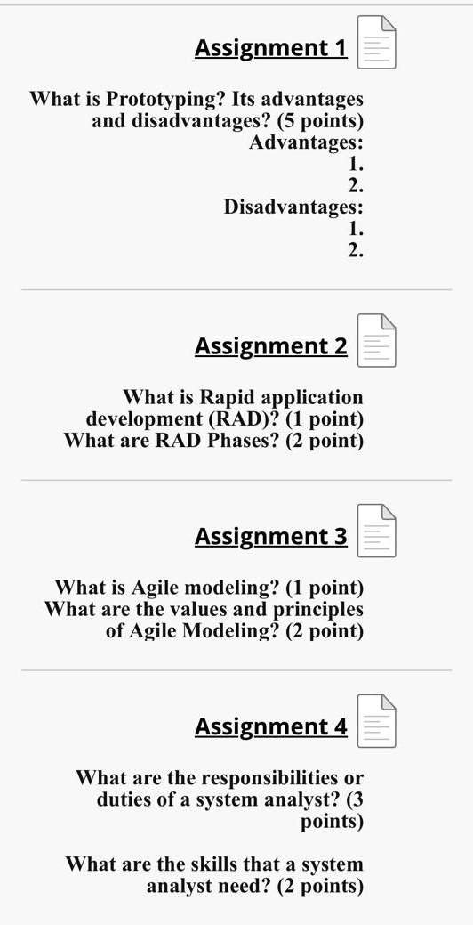 Solved Assignment 1What is Prototyping? Its advantages and | Chegg.com