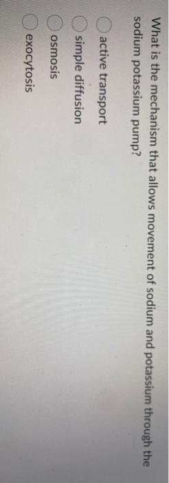 Solved What is the mechanism that allows movement of sodium | Chegg.com