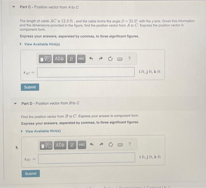 Solved FigureA cable is attached between B and C. The cable | Chegg.com