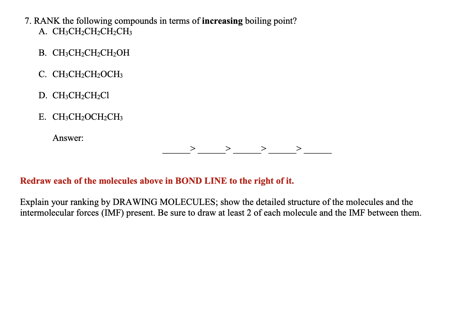 Solved RANK the following compounds in terms of increasing | Chegg.com