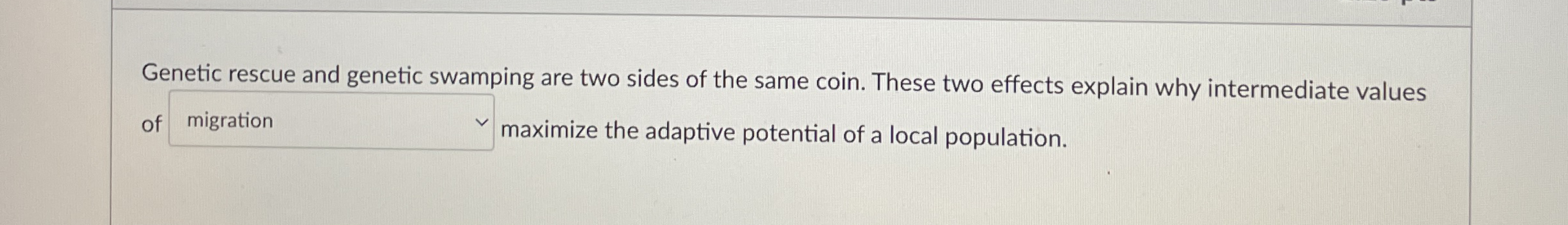 Solved Genetic rescue and genetic swamping are two sides of | Chegg.com