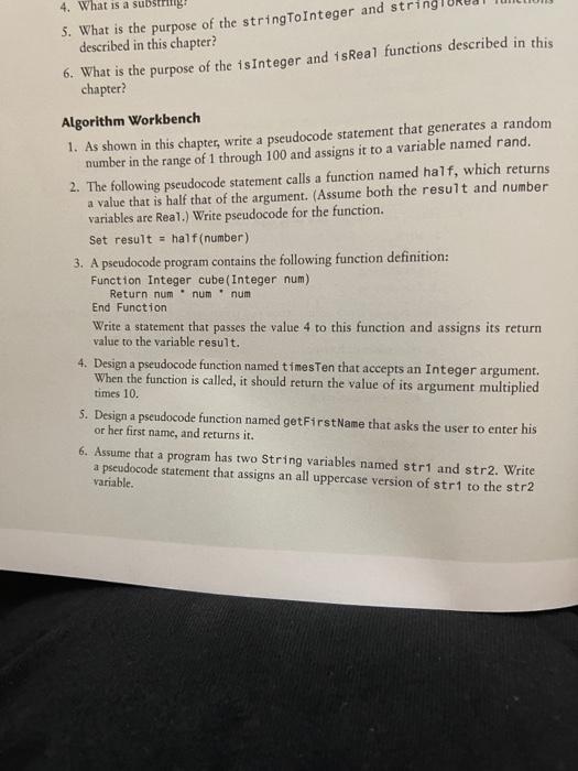 Solved a 4. What is a subs! 5. What is the purpose of the | Chegg.com