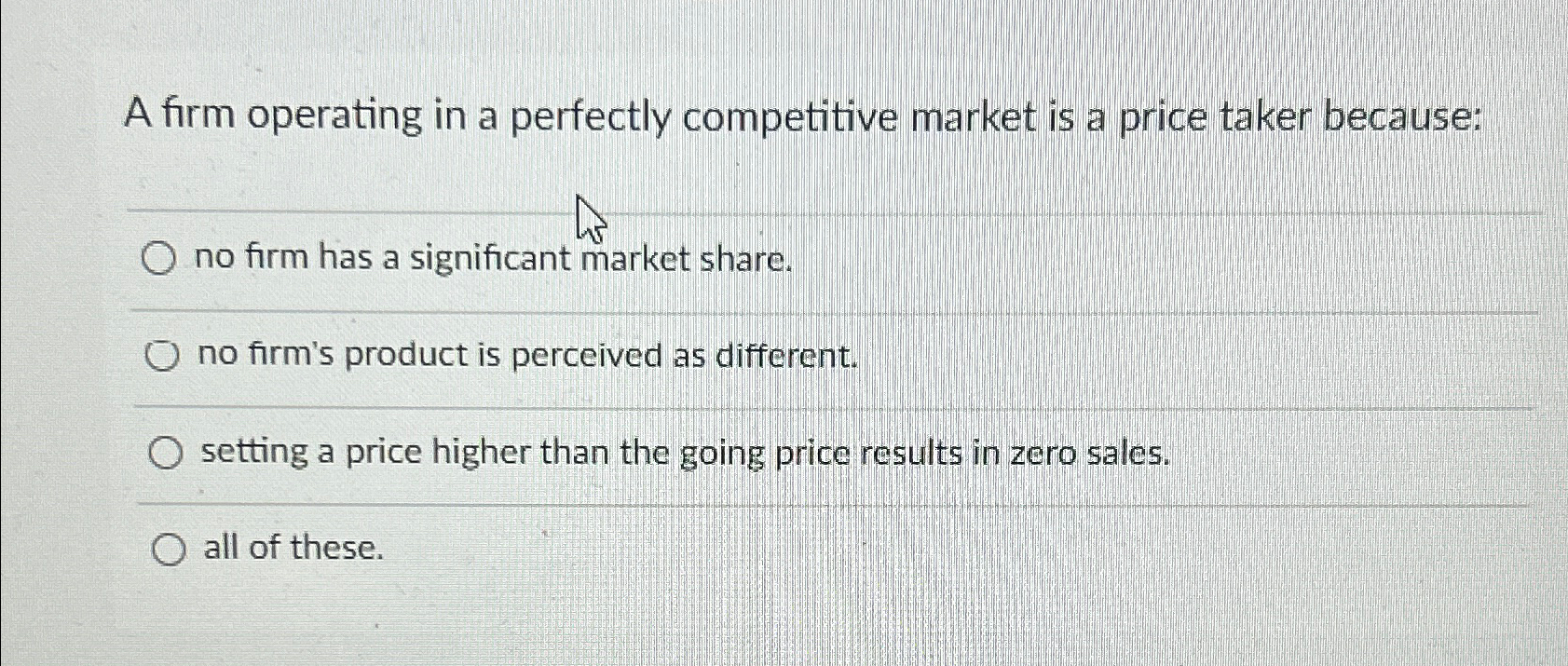 Solved A firm operating in a perfectly competitive market is | Chegg.com